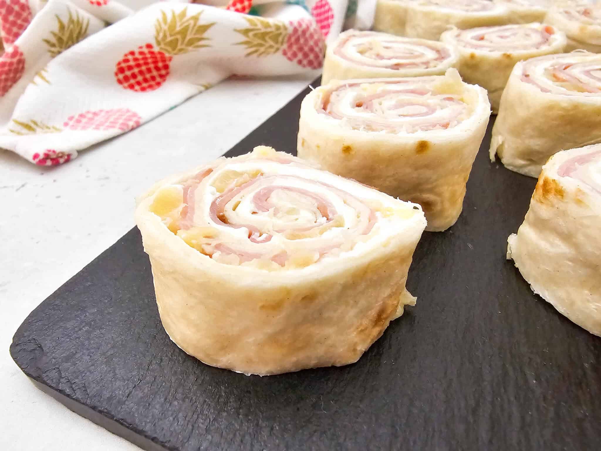 Easy Ham and Pineapple Hawaiian Pinwheels - Lovely Munchies